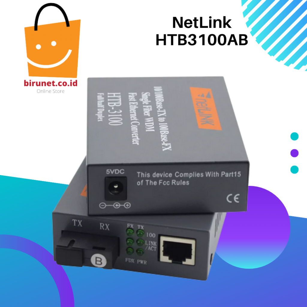 NetLink HTB 3100 AB Single mode Media Converter - Birunet Media ...