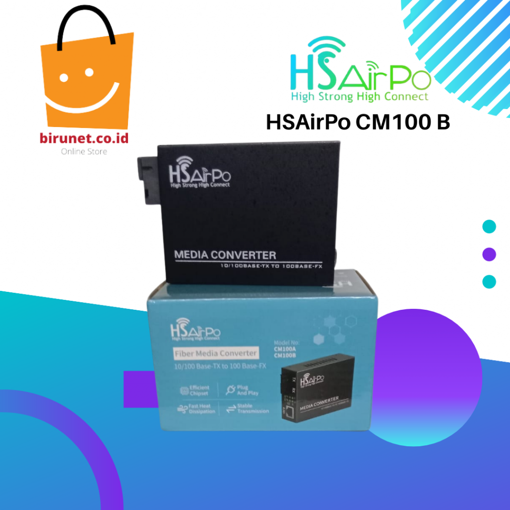 HSAIRPO CM100-B FIBER ETHERNET MEDIA CONVERTER - Birunet Media Komputindo, CV.